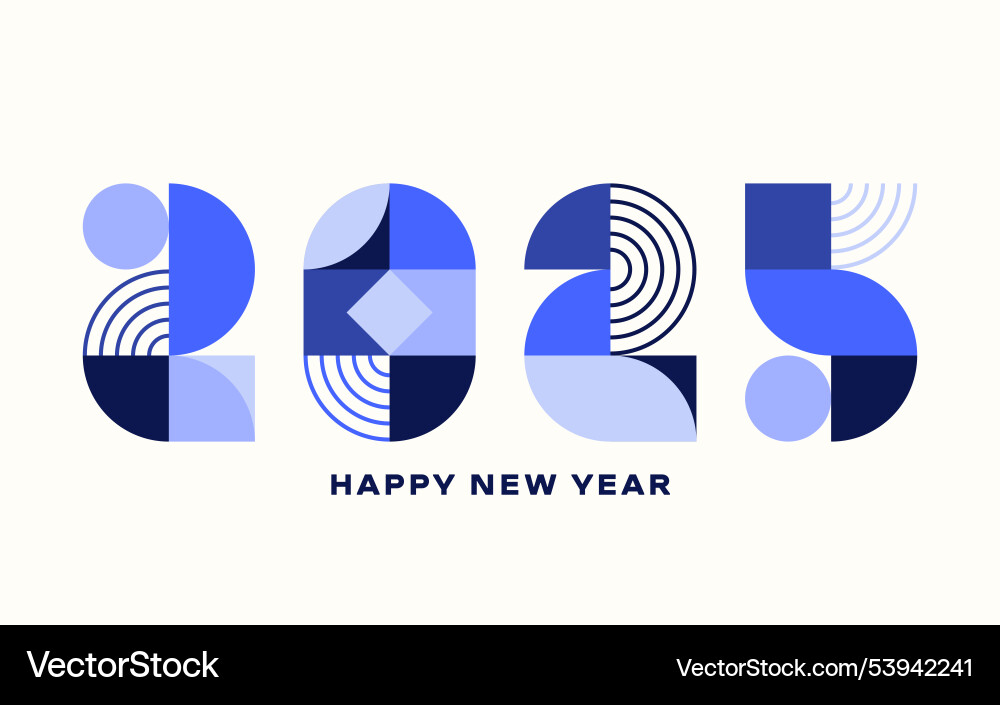 New 2025 year greeting card design abstract Vector Image