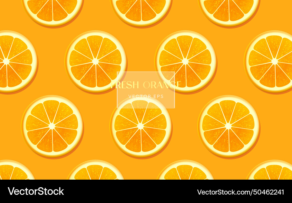 Orange slices on background summer pattern Vector Image
