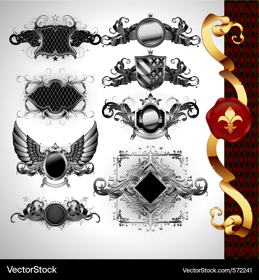 Royal Crest Shields Royalty Free Vector Image - VectorStock