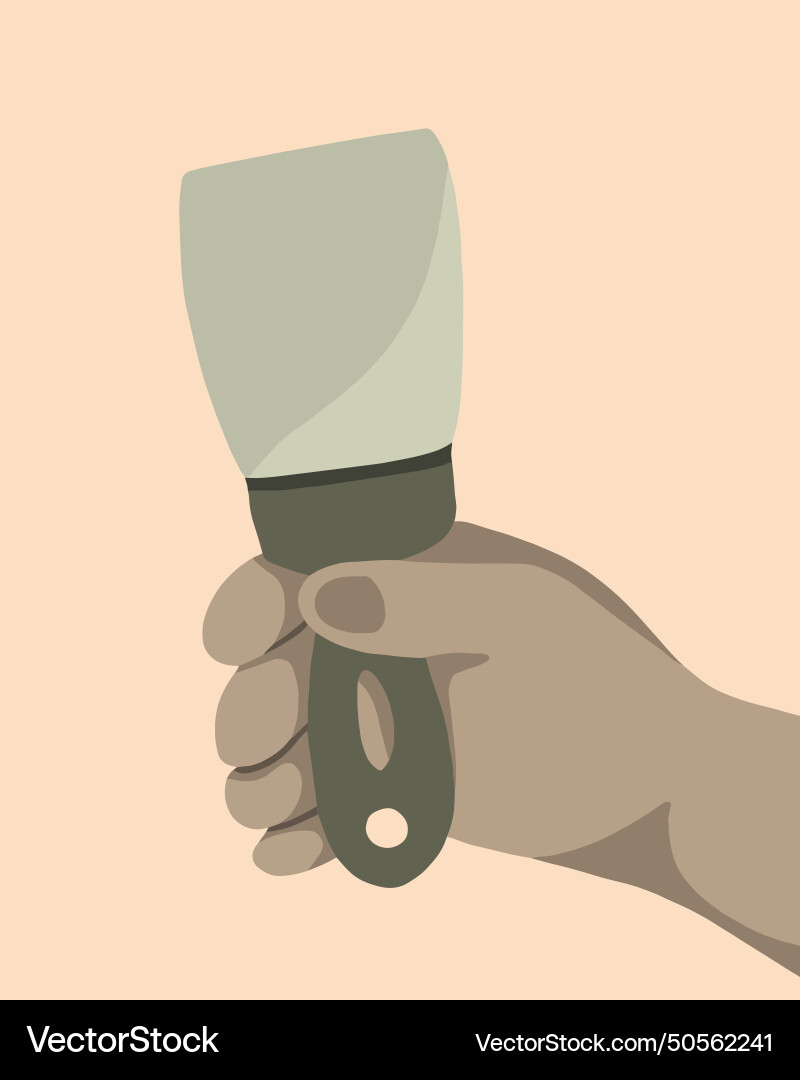 Spatula in human hand Royalty Free Vector Image