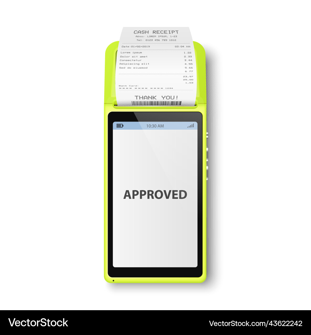 3d nfc payment machine approved status Royalty Free Vector