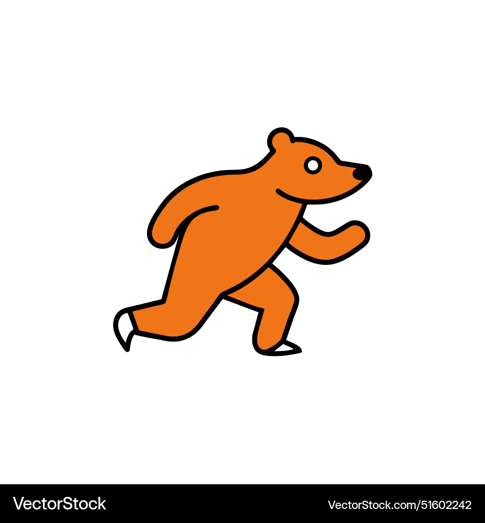 Arctodus bear runs icon Royalty Free Vector Image