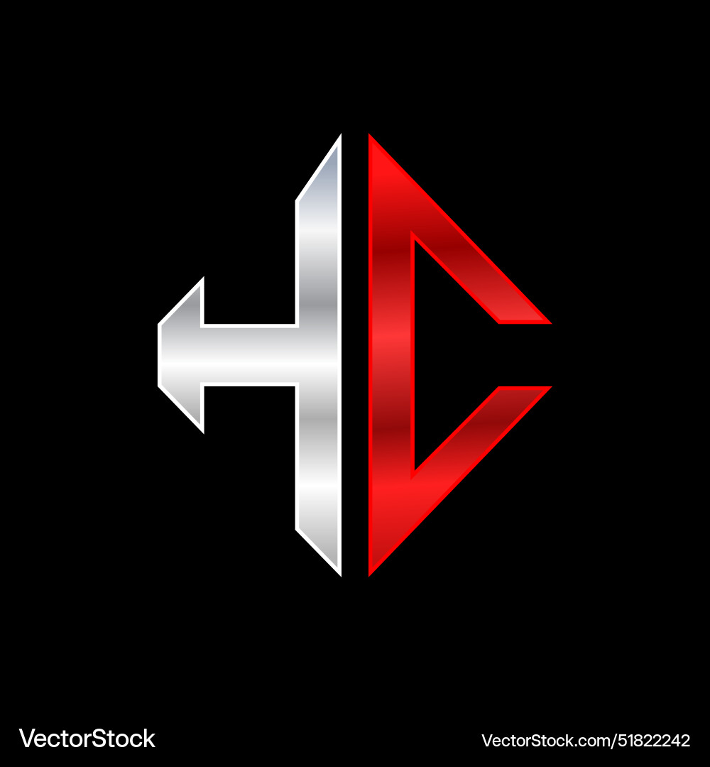 Hc initial letters hexagon logo – Free Vector | VectorStock