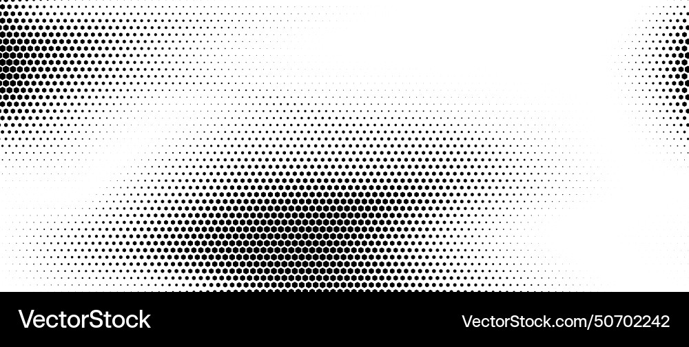 Hexagon halftone gradient texture abstract black Vector Image