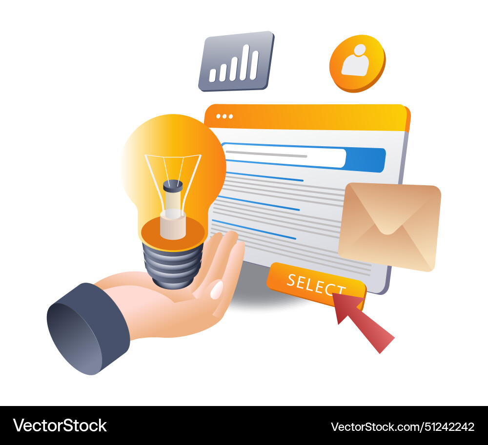 Internet search engine infographic 3d flat Vector Image