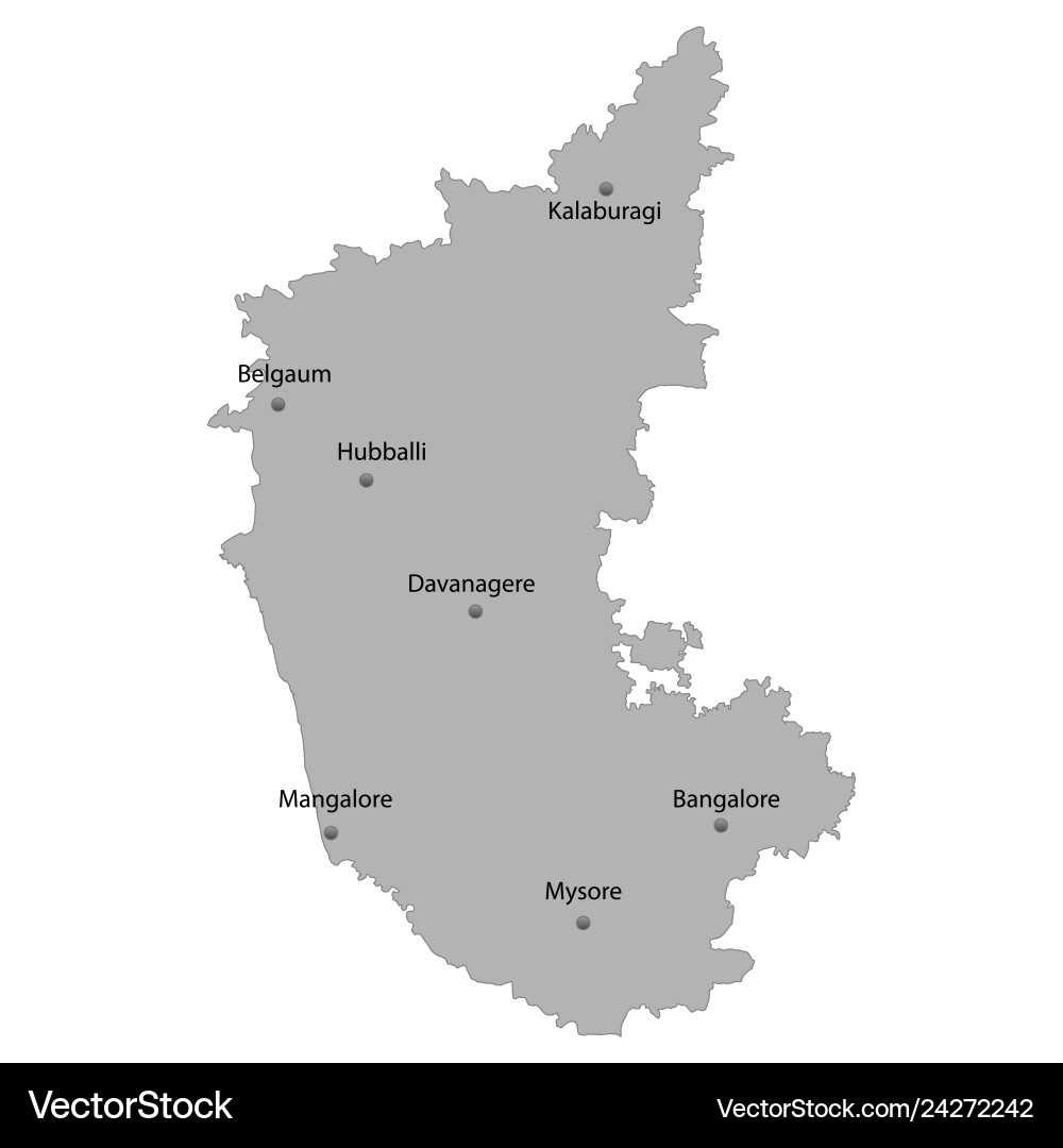Karnataka State Map Royalty Free Vector Image - VectorStock