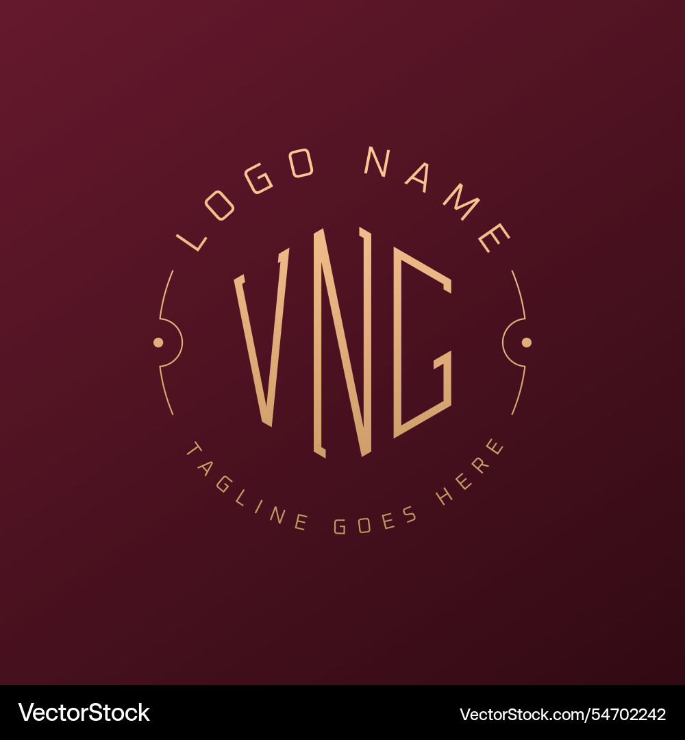 Luxury vng logo design elegant letter Royalty Free Vector