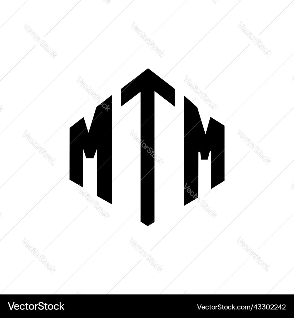 Mtm letter logo design with polygon shape Vector Image