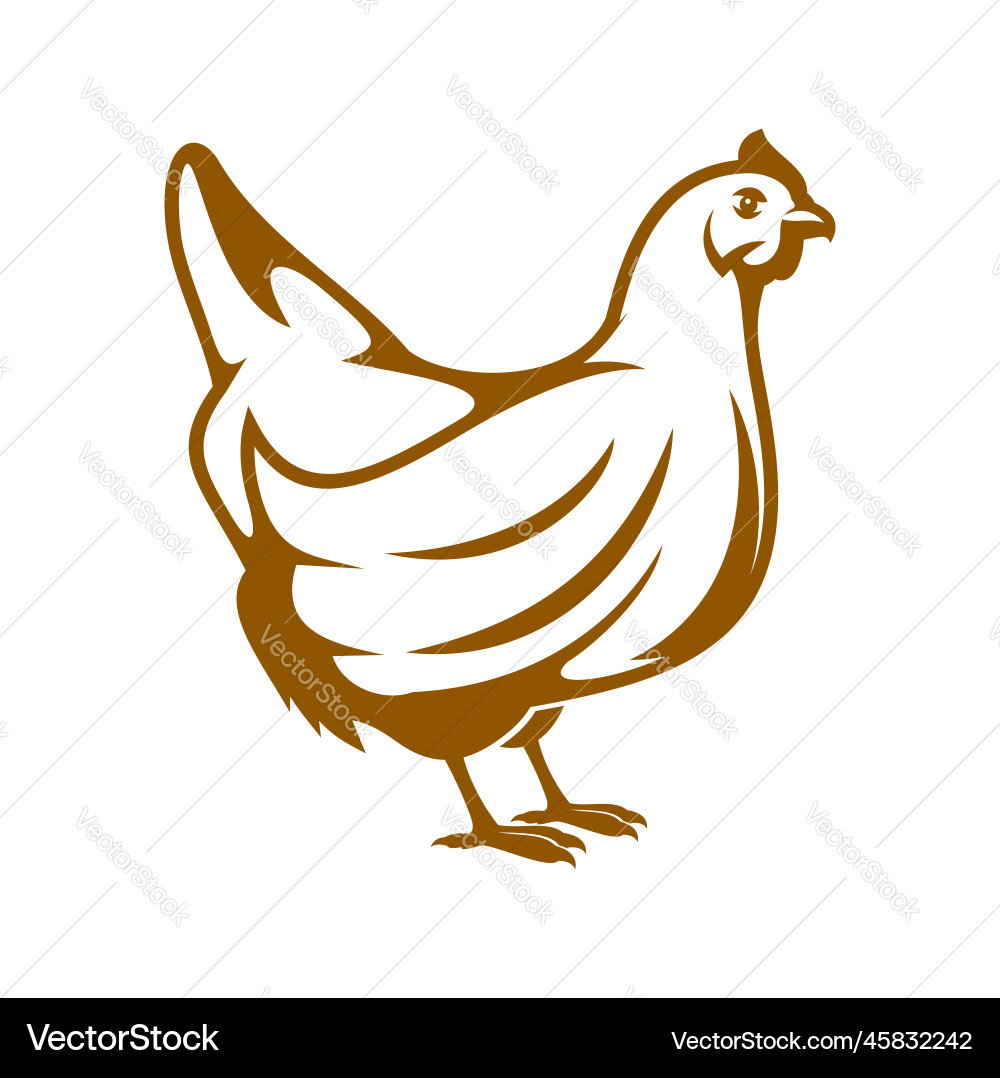 Poultry farm hen and chicken graphic icon Vector Image
