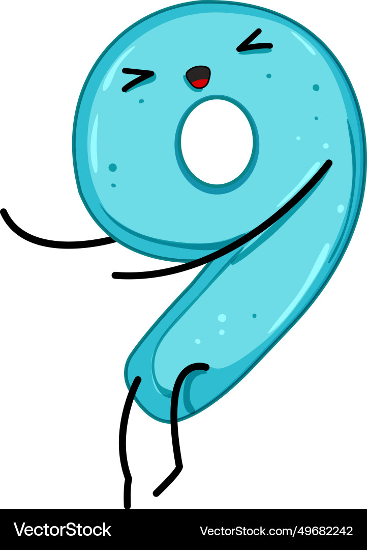 Smile number character cartoon Royalty Free Vector Image