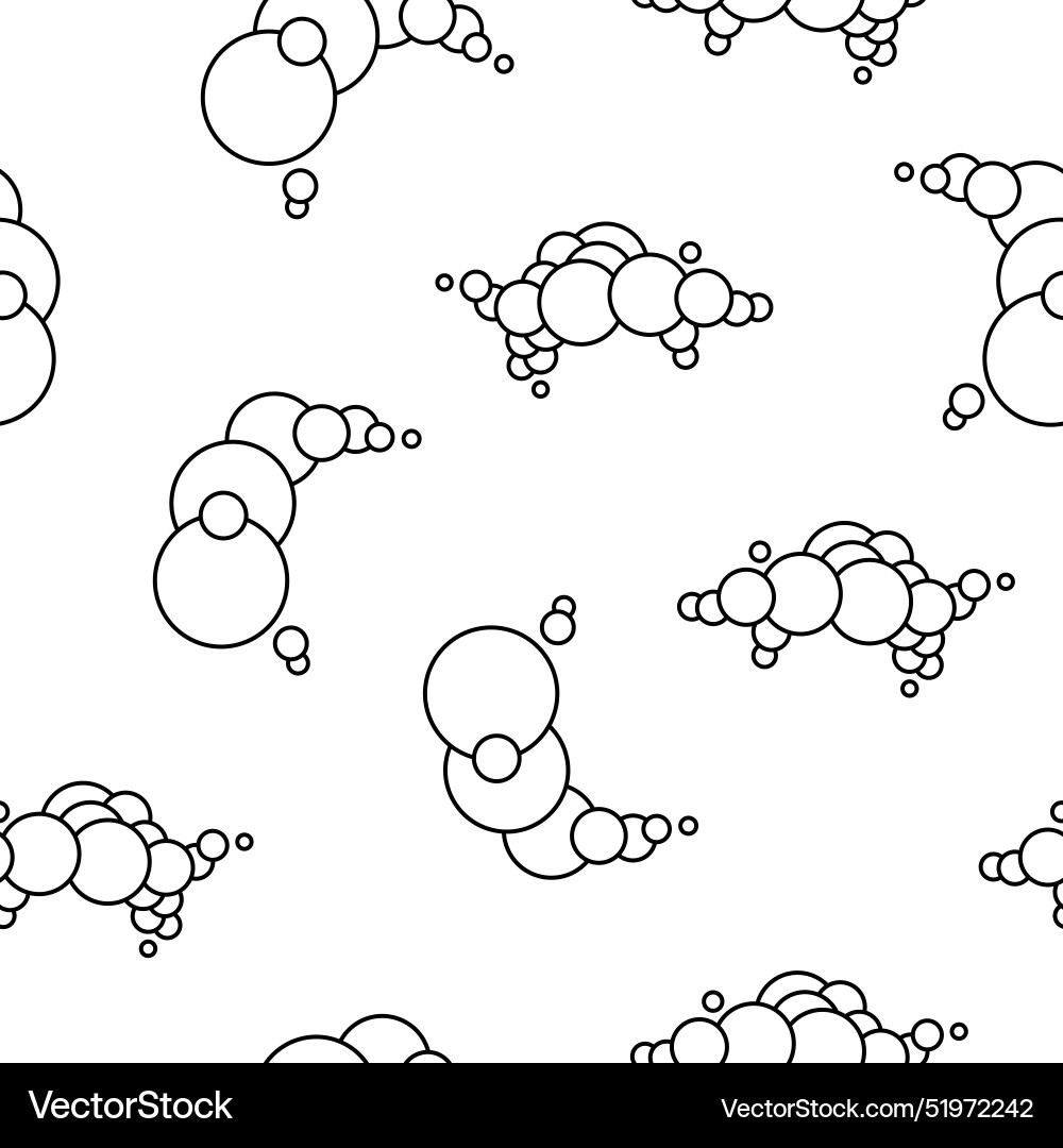 Soap bubbles seamless pattern coloring page Vector Image