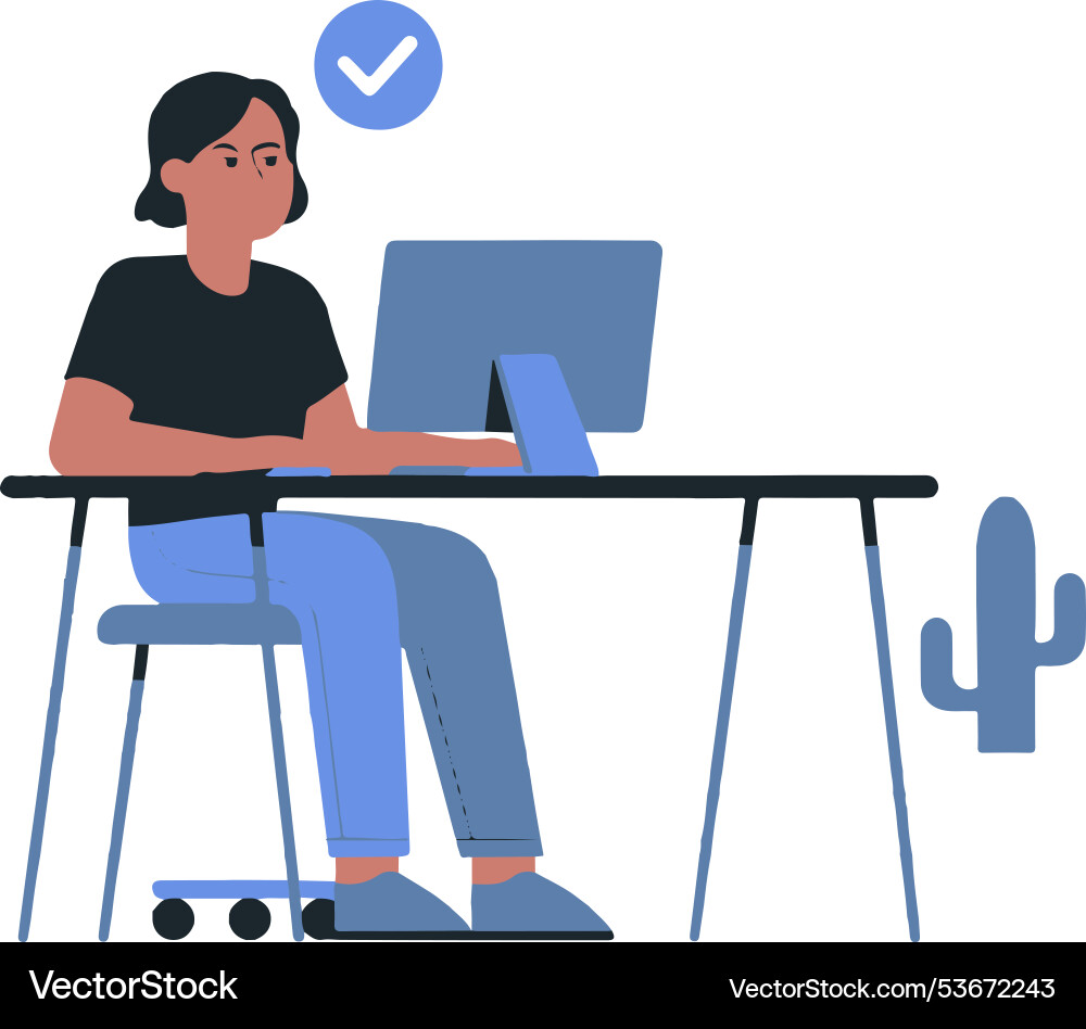 A digital in office worker Royalty Free Vector Image