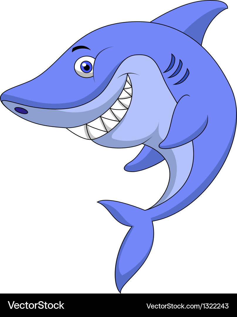 Cartoon Shark Royalty Free Vector Image - VectorStock
