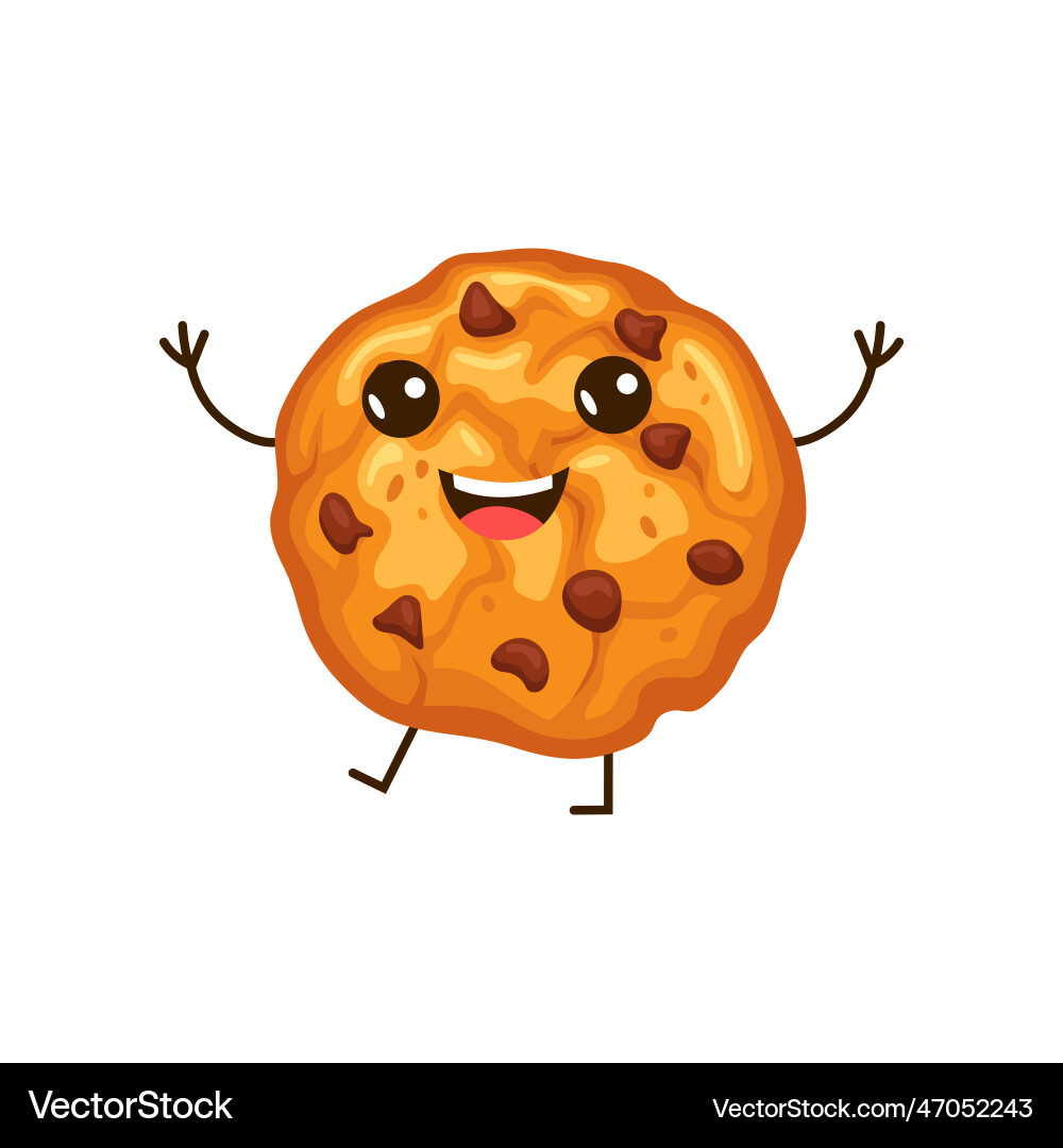 Cute cookie cartoon character Royalty Free Vector Image