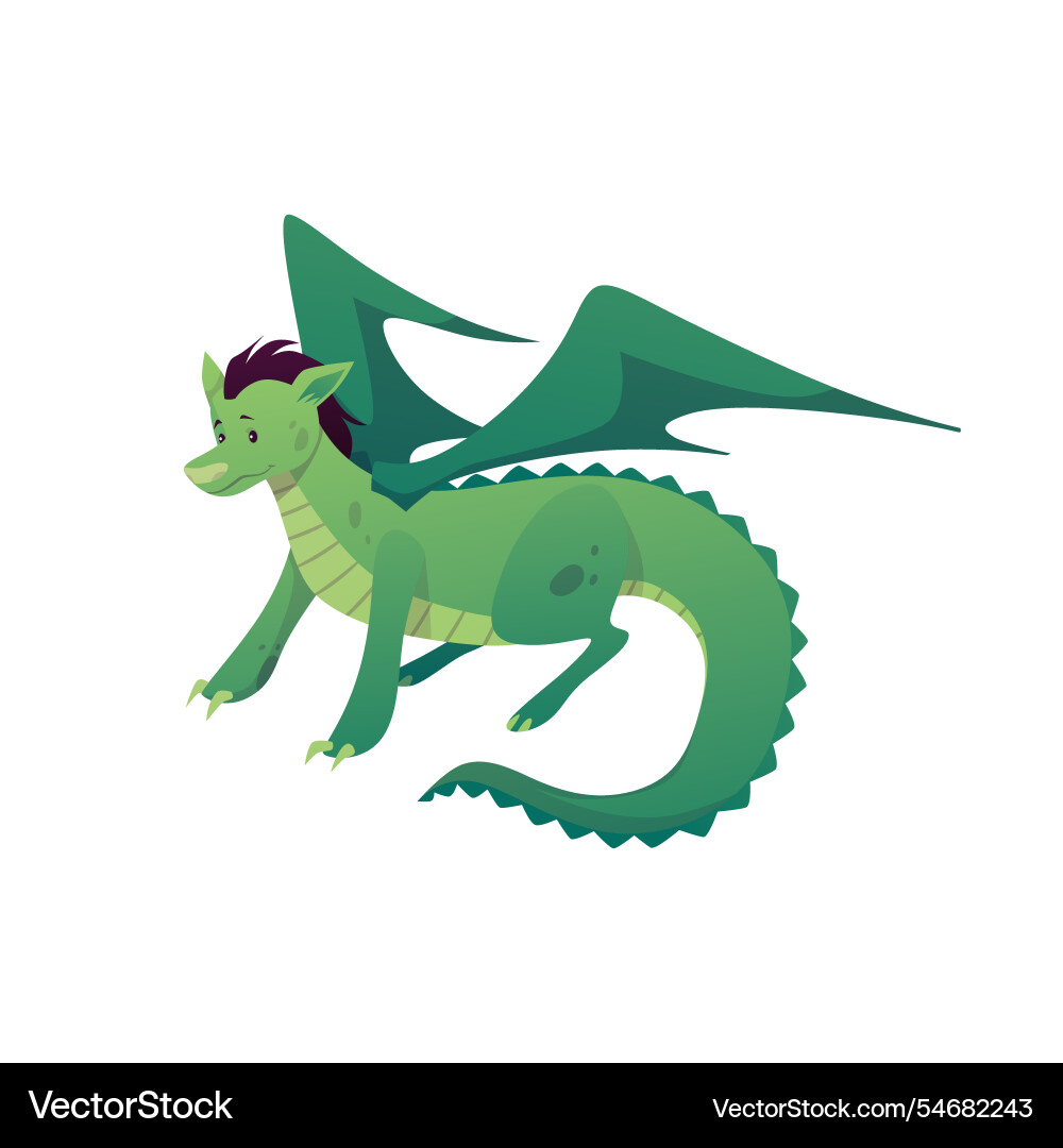 Cute dragon with big wings claws and tail Vector Image