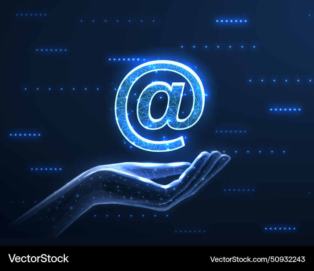 Digital hand and email sign ai mailing email Vector Image
