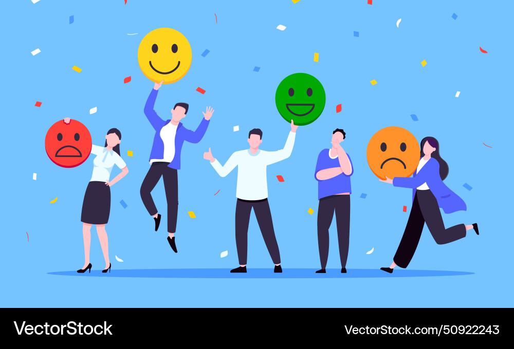 Employee satisfaction attitude survey feedback Vector Image