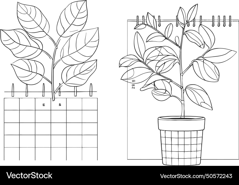 Loose-leaf calendar continuous line drawing Vector Image