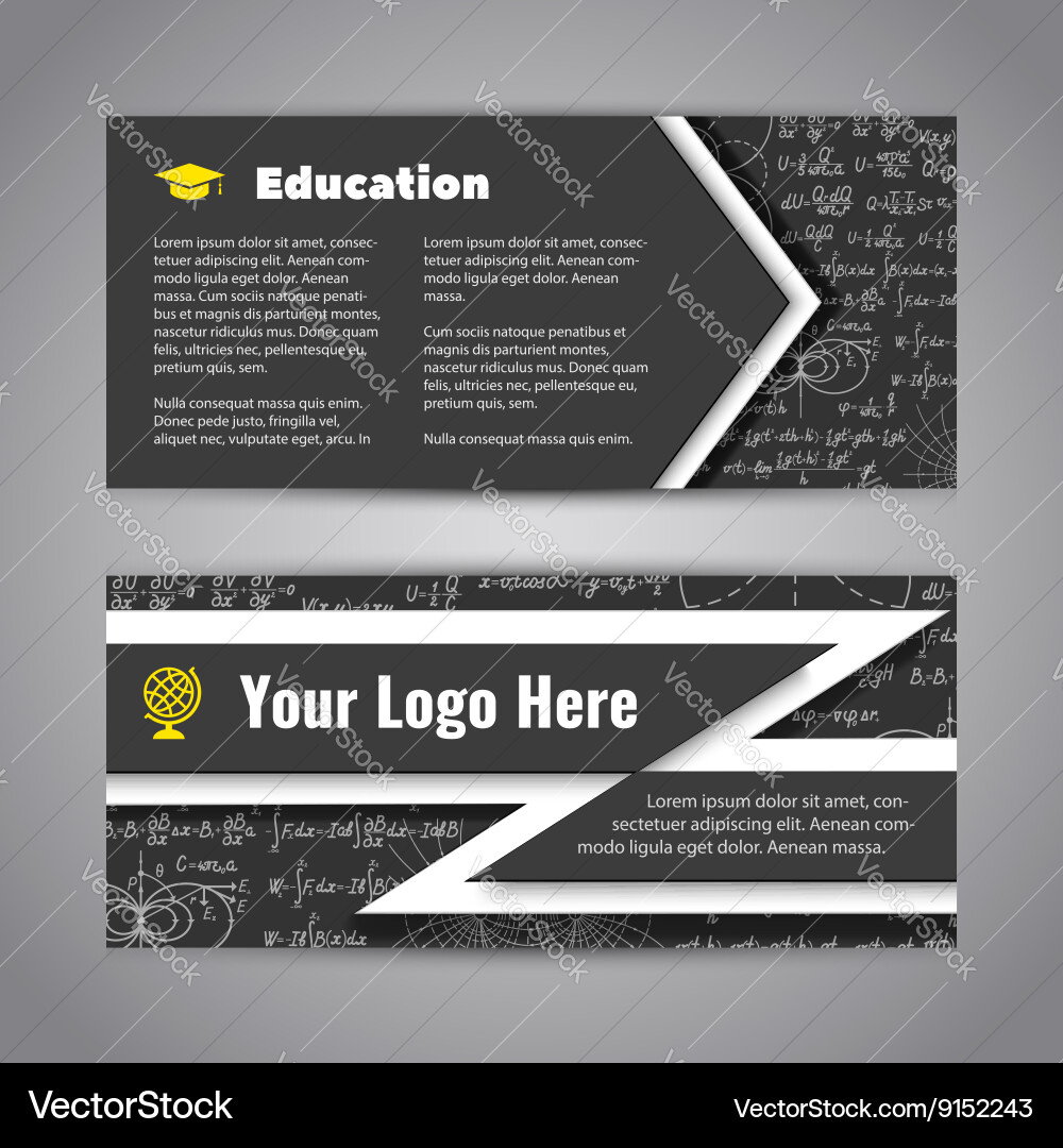 Modern education flyer with math background Vector Image