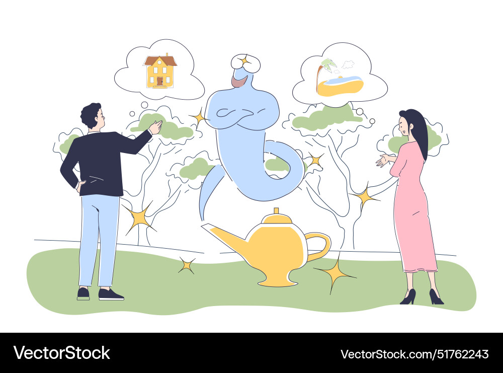 People with genie concept Royalty Free Vector Image