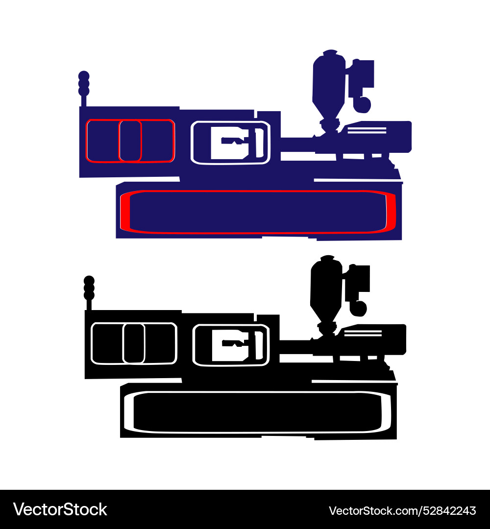 Plastic injection molding machine icon symbol Vector Image
