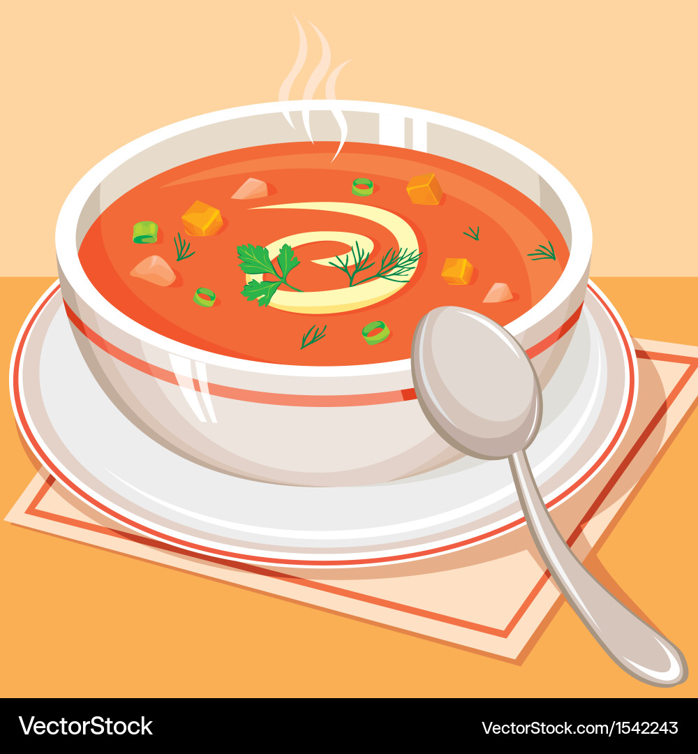 Tomato vegetable soup Royalty Free Vector Image