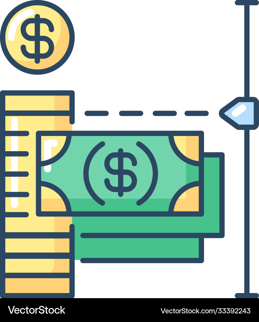 Transaction limit rgb color icon Royalty Free Vector Image