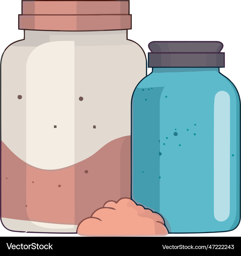Whey protein powder pots products Royalty Free Vector Image