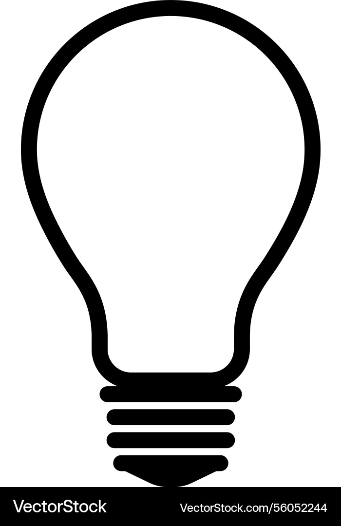 A simple light bulb icon line art on white Vector Image