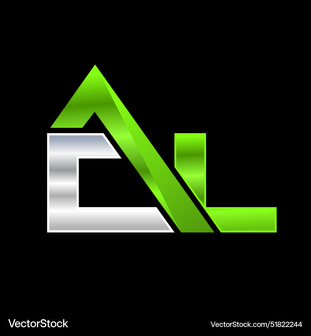 Cl company linked letter logo green Royalty Free Vector