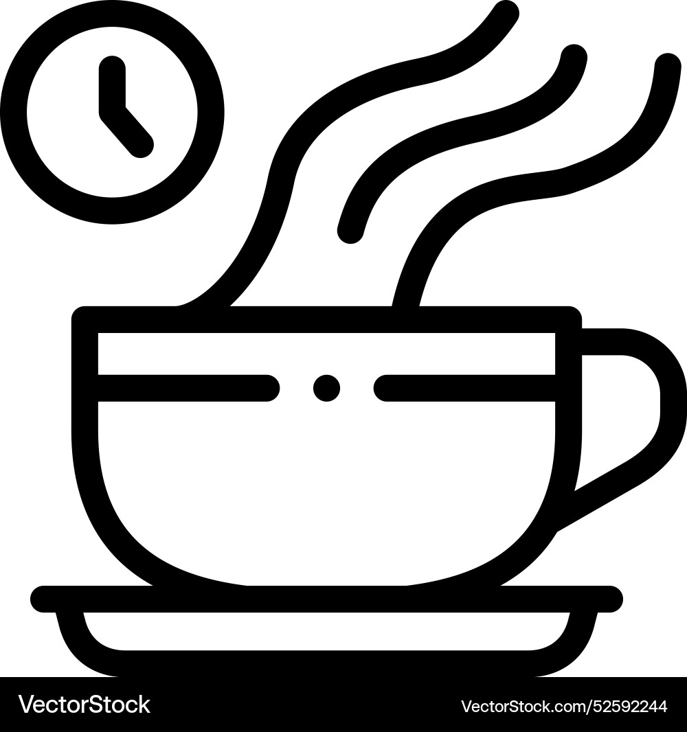 Coffee time icon thin linear style design Vector Image