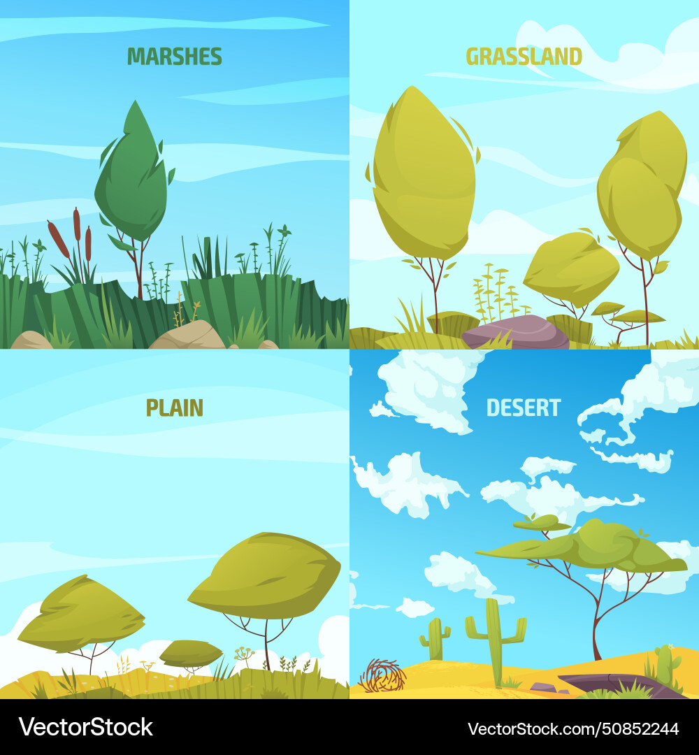 Ecosystem types set Royalty Free Vector Image - VectorStock
