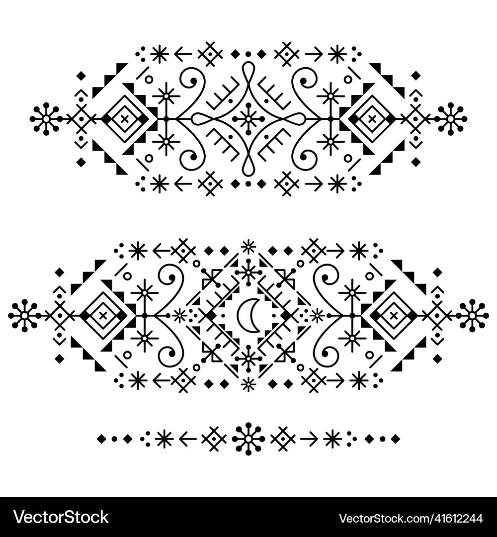 Icelandic rune folk art geometric design Vector Image