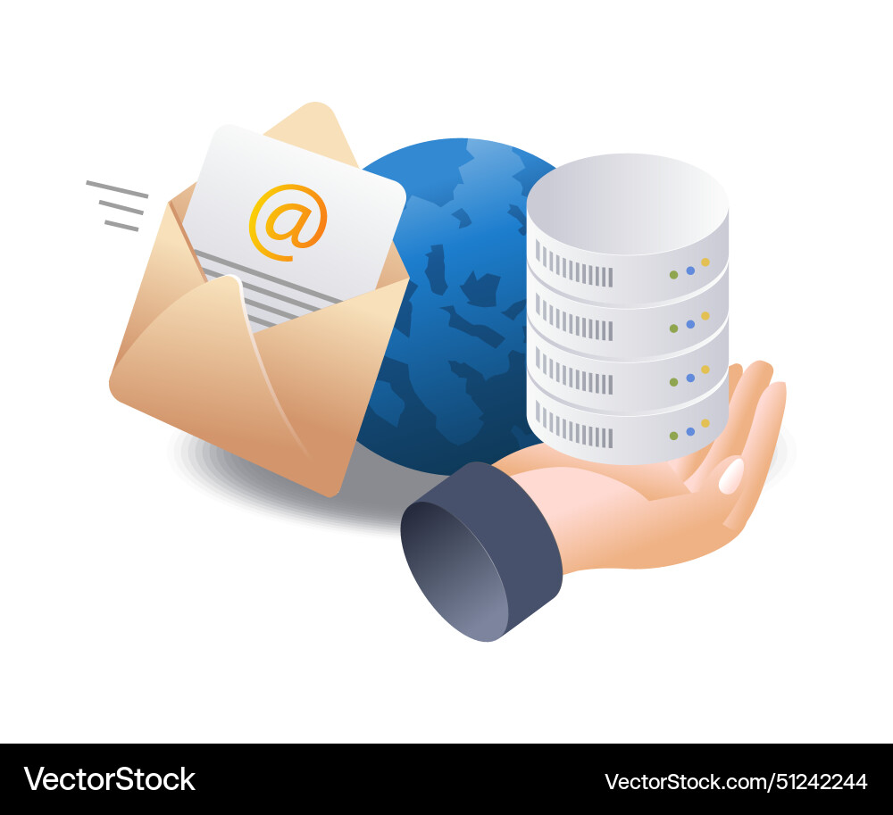 Internet world email database infographic flat Vector Image