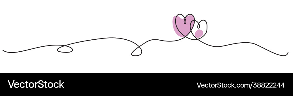 One line art hearts Royalty Free Vector Image - VectorStock