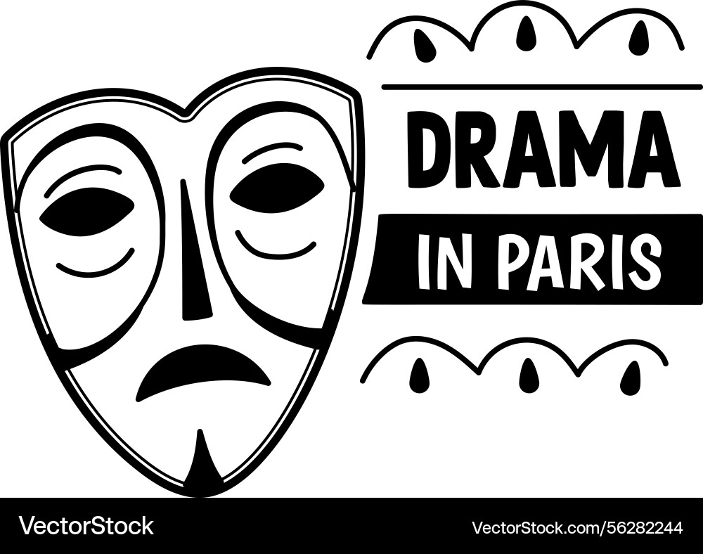Opera Mask - Paris Drama Sticker Royalty Free Vector Image