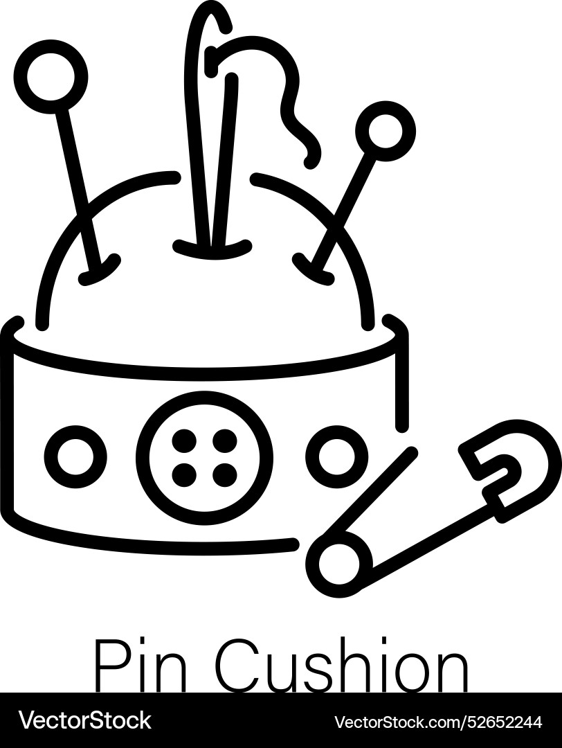 Pin cushion Royalty Free Vector Image - VectorStock