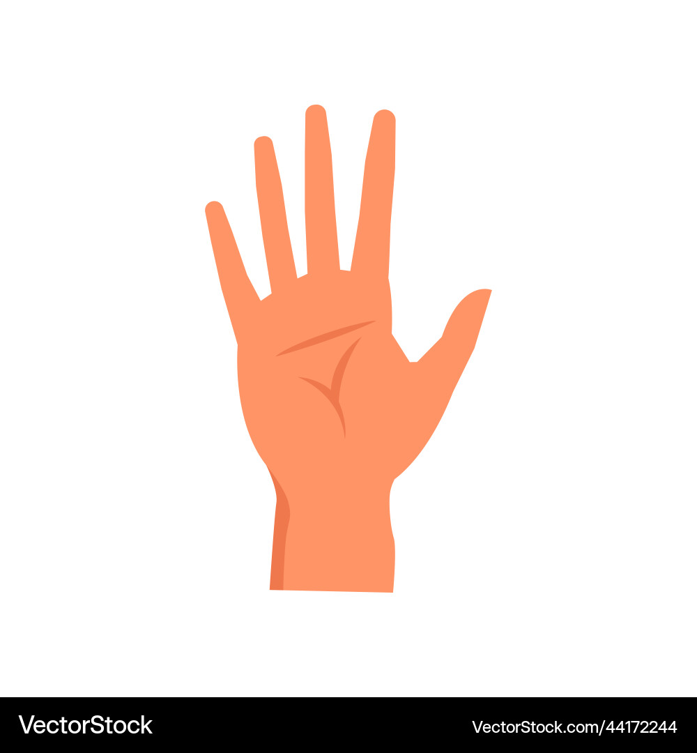 Raised hand gesture greeting or asking question Vector Image
