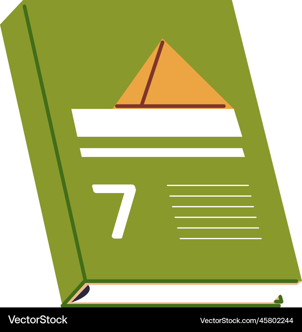 School textbook for 7 grade book studying Vector Image