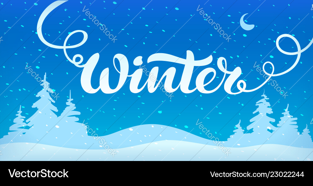 Winter handwritten Royalty Free Vector Image - VectorStock
