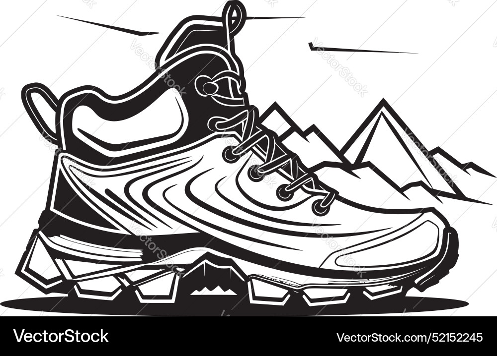 Adventure expedition iconic shoe logo trail Vector Image