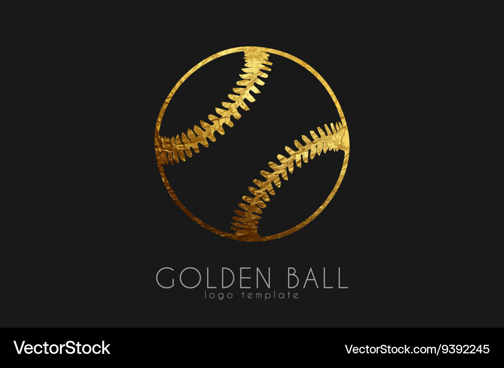 Baseball game design ball golden Royalty Free Vector Image
