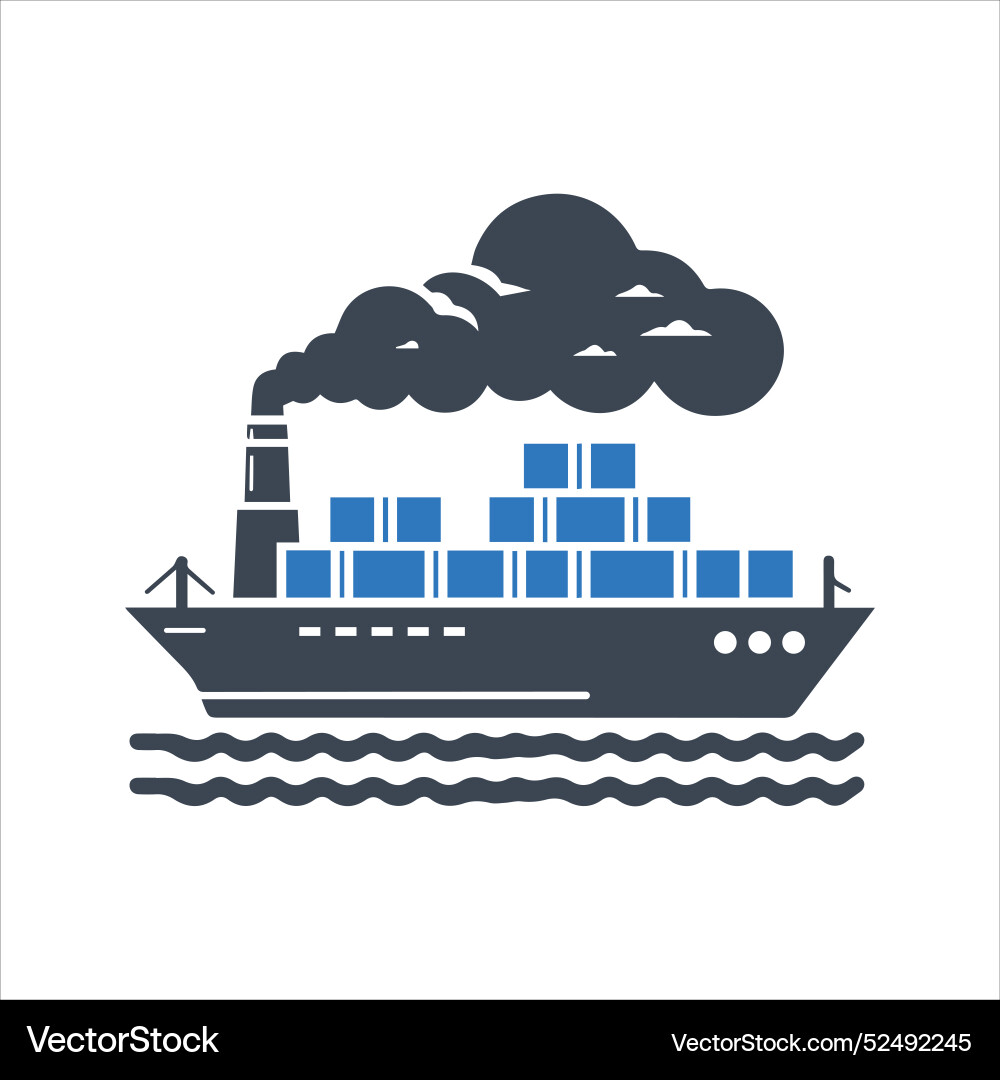 Cargo ship icon containers Royalty Free Vector Image
