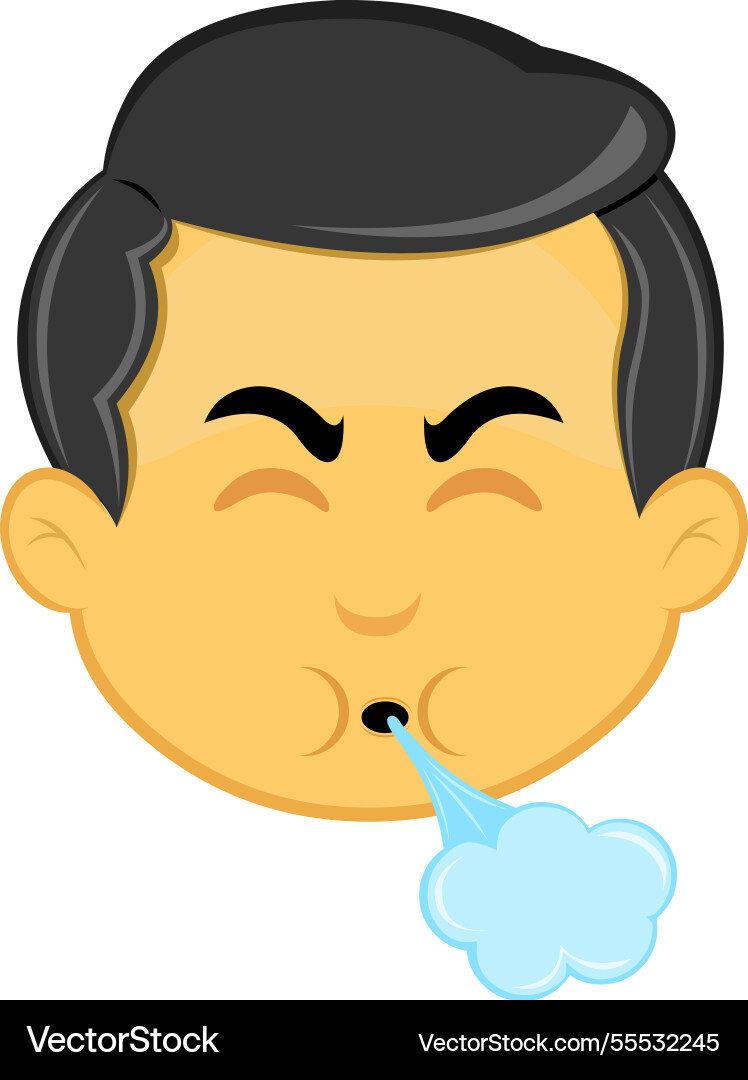 Emoji character blow air Royalty Free Vector Image