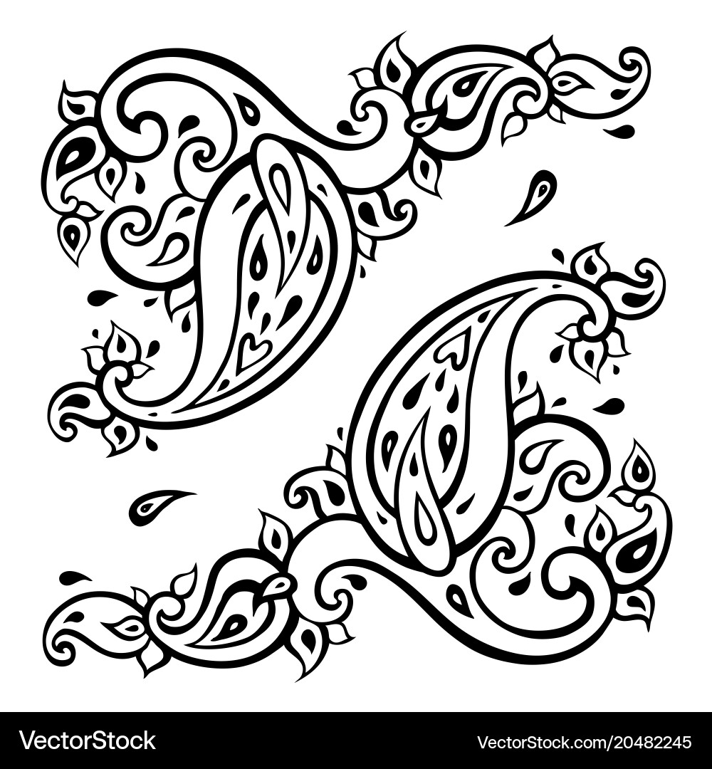 Ethnic Paisley Ornament Royalty Free Vector Image