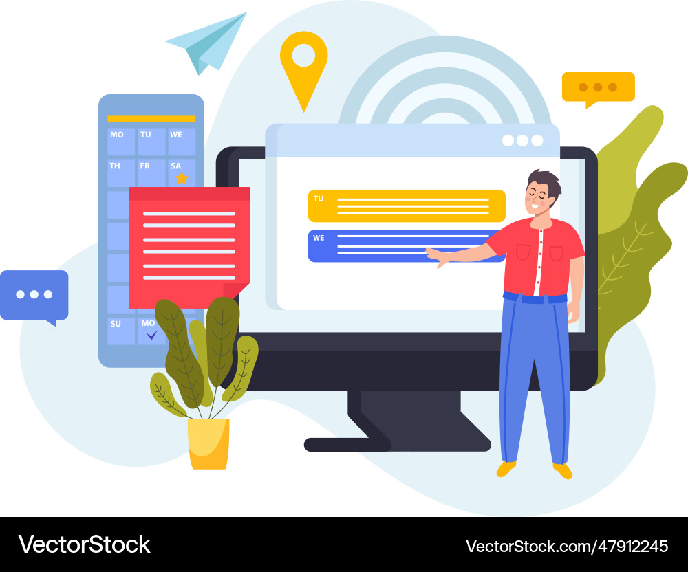 Event planning work background Royalty Free Vector Image