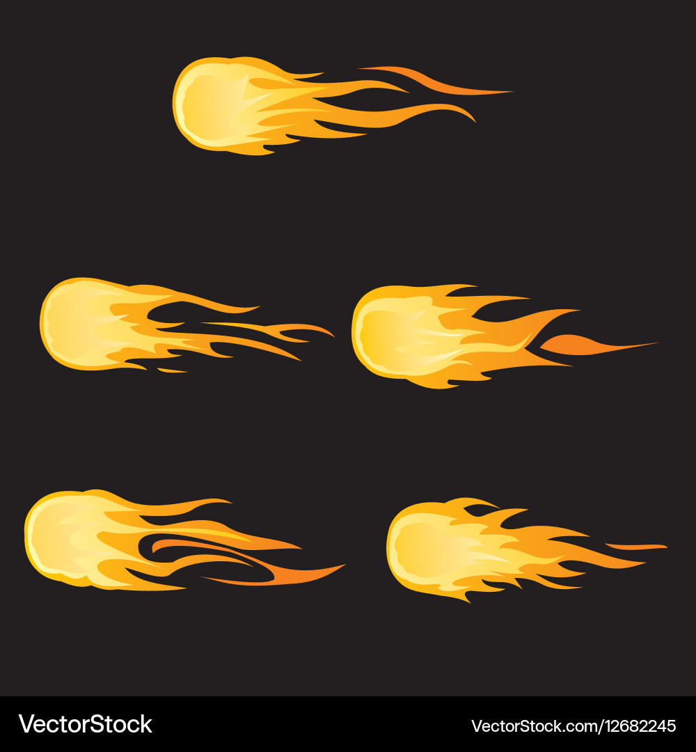 Fireball animation sprite sheet for game Vector Image