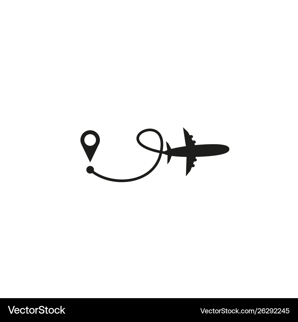 Flight route plane icon airplane Royalty Free Vector Image