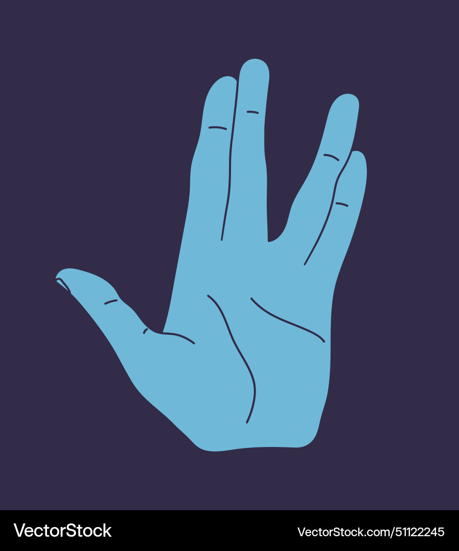 Hand making vulcan salute gesture live long and Vector Image