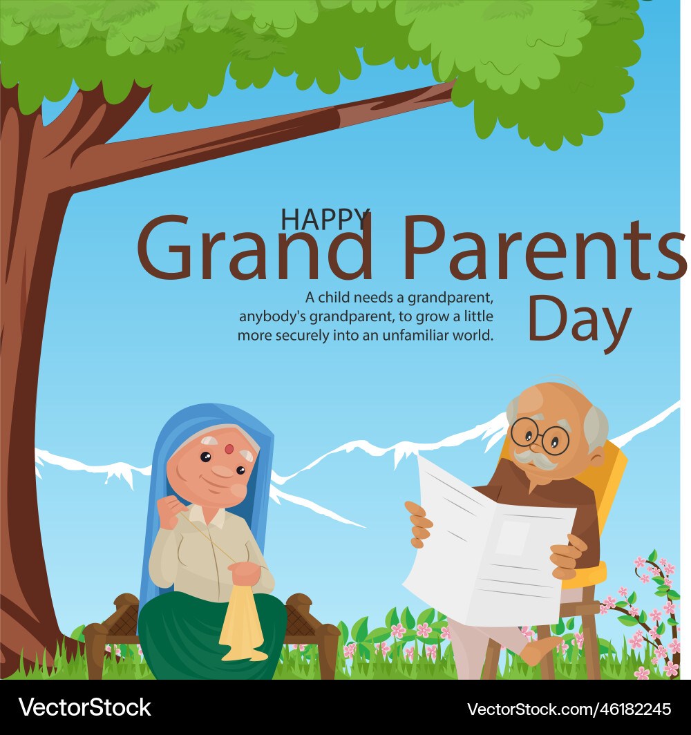 Happy Grandparents Day Banner Royalty Free Vector Image